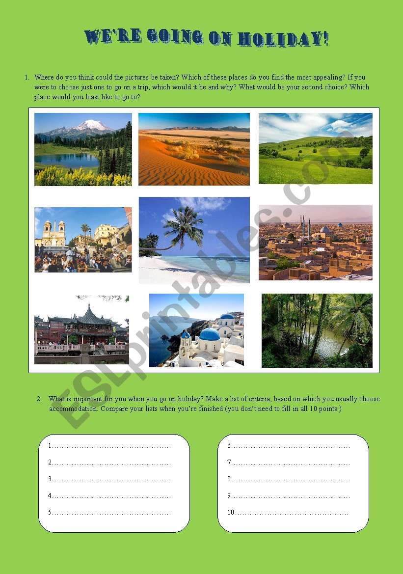 We´re going on holiday! [1] - ESL worksheet by mojedrugieja